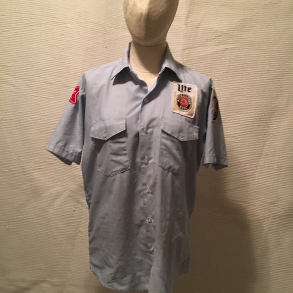 Vintage | Shirts | Rare Vtg Miller Beer Delivery Uniform Work Shirt ...